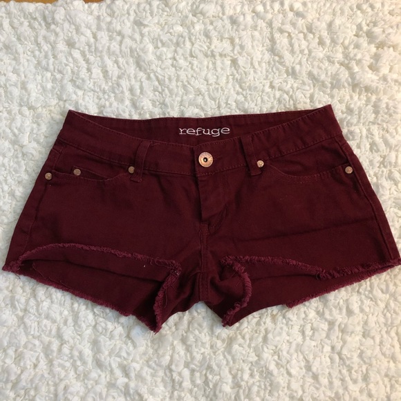refuge | Shorts | Red Jean Shorts | Poshmark